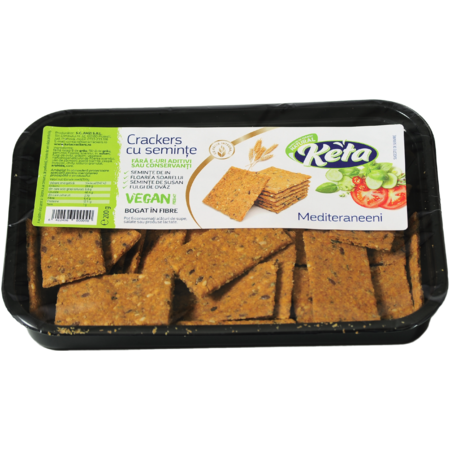 Crackersi Keta Crackers Mediteraneeni cu Rosii si Busuioc 200 grame ebio.ro
