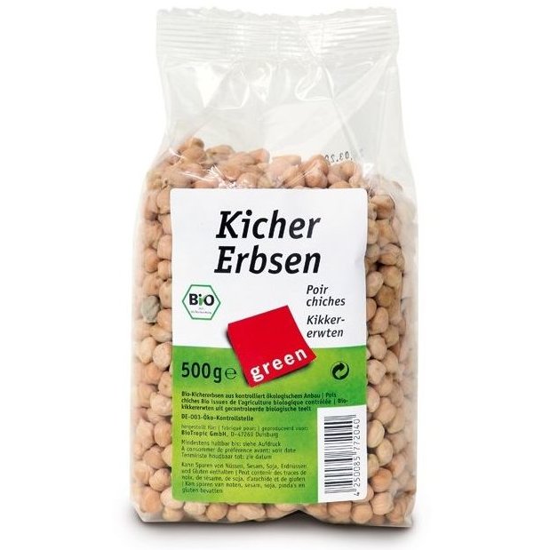 Green Organics Boabe de naut bio 500 grame ebio.ro