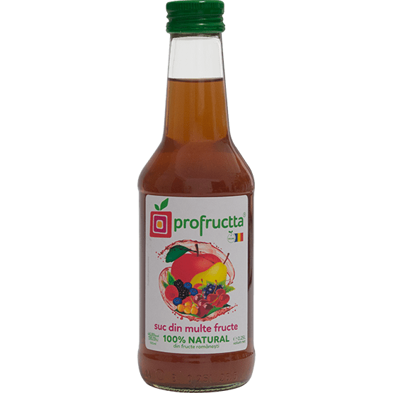 Suc din multe fructe PROFRUCTTA Natural 100% 0.25 litri ebio.ro