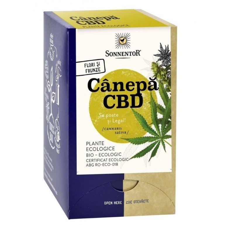 Ceai de Canepa CBD Eco SONNENTOR 18 Plicuri ebio.ro