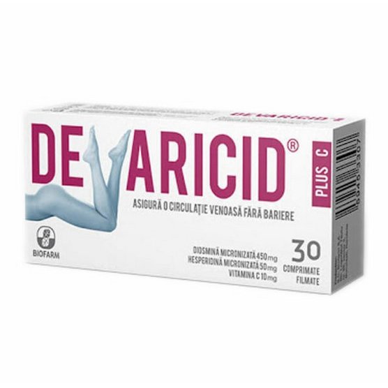 Supliment Alimentar BIOFARM Devaricid Plus C 30 Comprimate ebio.ro