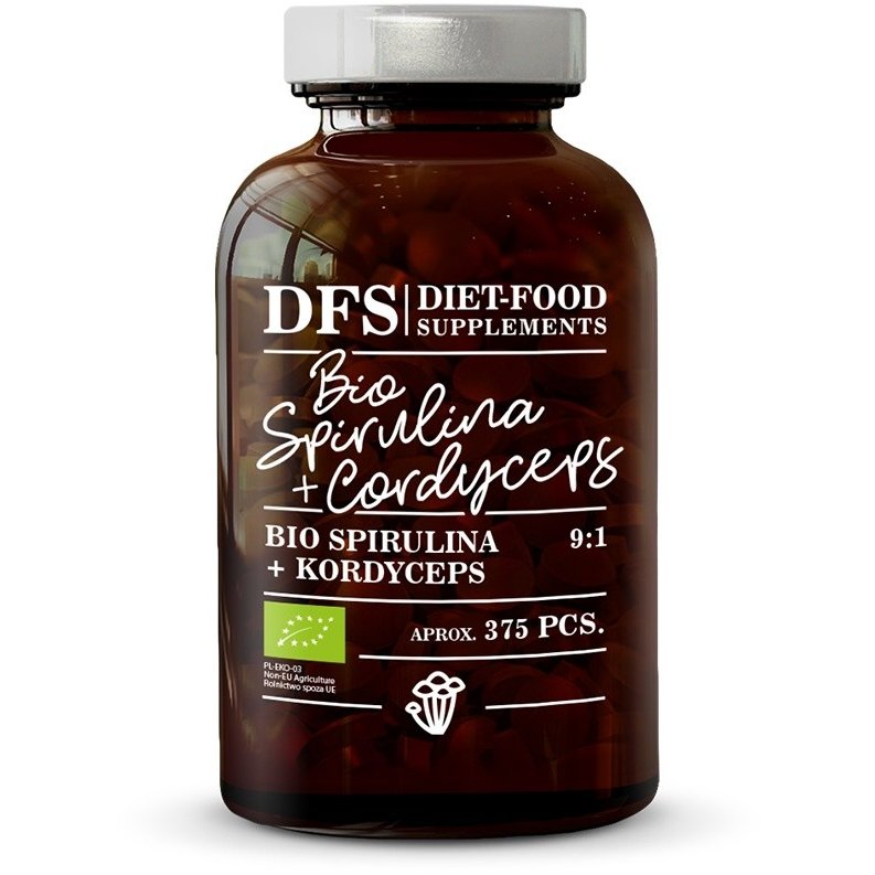 Bio Spirulina + cordyceps 375 tablete bio x 400mg Diet-Food - 150g ebio.ro